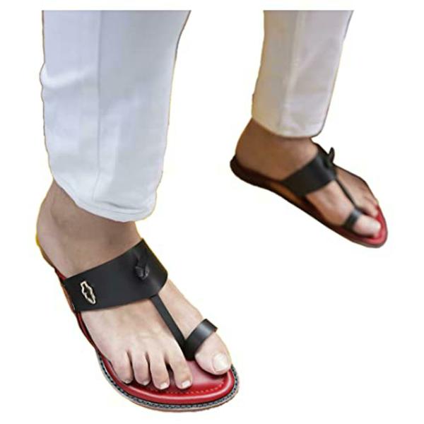 Chappers Men's Leather Unicorn Kolhapuri Slippers - JioMart