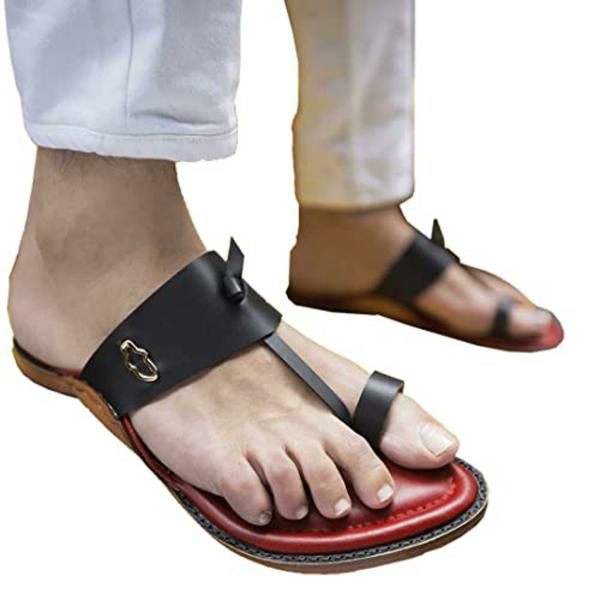 Chappers Men's Leather Unicorn Kolhapuri Slippers - JioMart