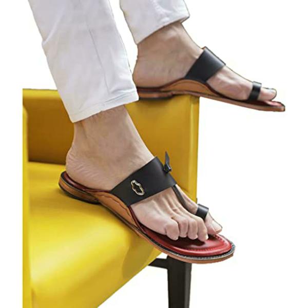 Chappers Men's Leather Unicorn Kolhapuri Slippers - JioMart