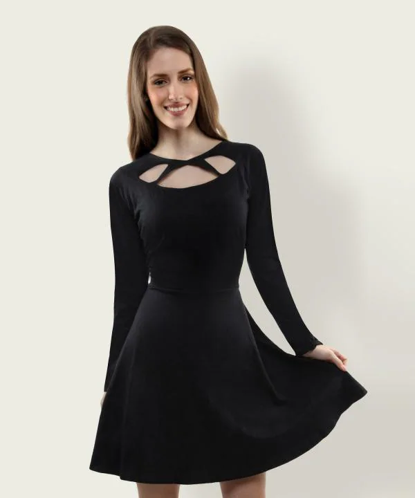 Miss Chase Women Black Solid Cotton Single Dress - JioMart