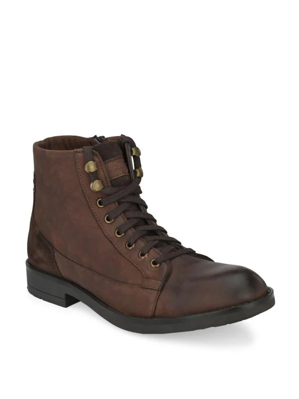 Delize Mens Brown Derby Boots - JioMart