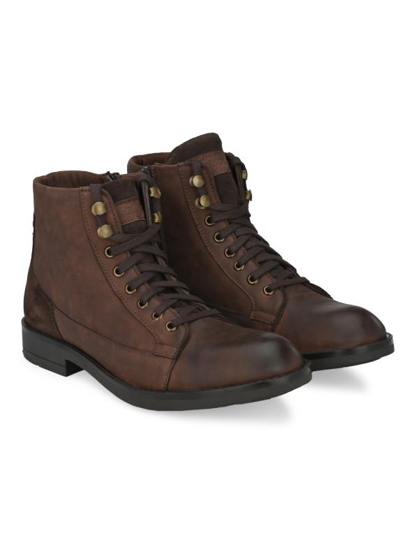 Delize Mens Brown Derby Boots - JioMart
