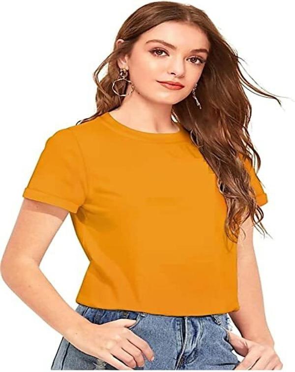 TUSI Solid WomenRound Neck T Shirt - JioMart