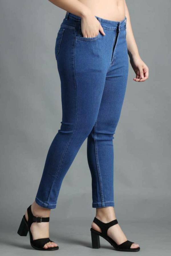Pompous Women Slim High Rise Dark Blue Jeans - JioMart