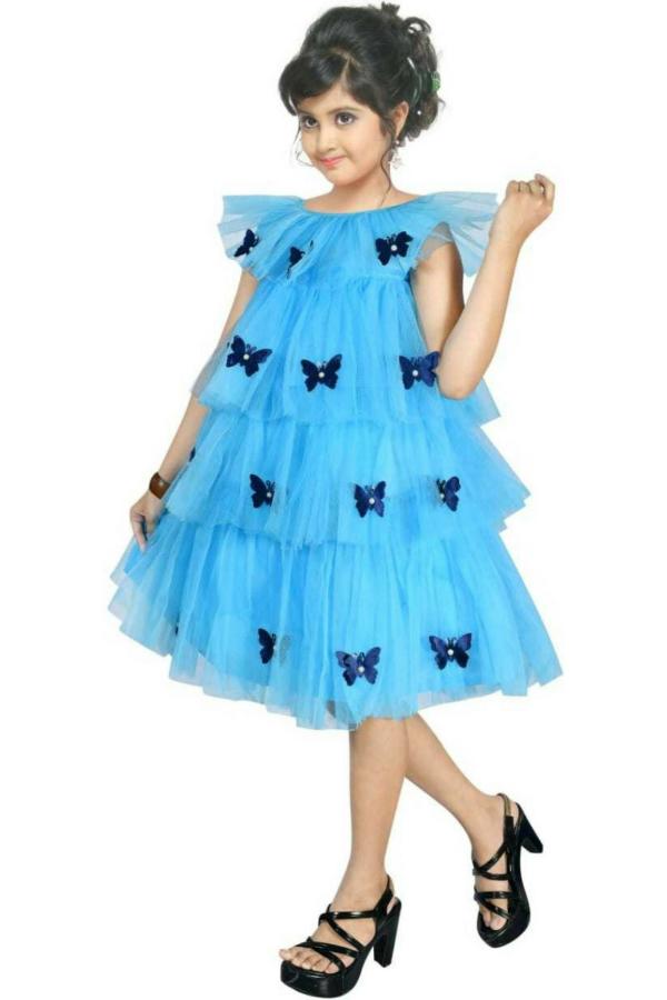 Carrydreams Girls Blue Net Costume Wear - JioMart