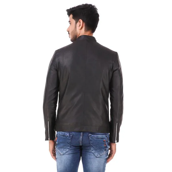 Leather Retail Full Sleeve Solid Men Jacket - JioMart