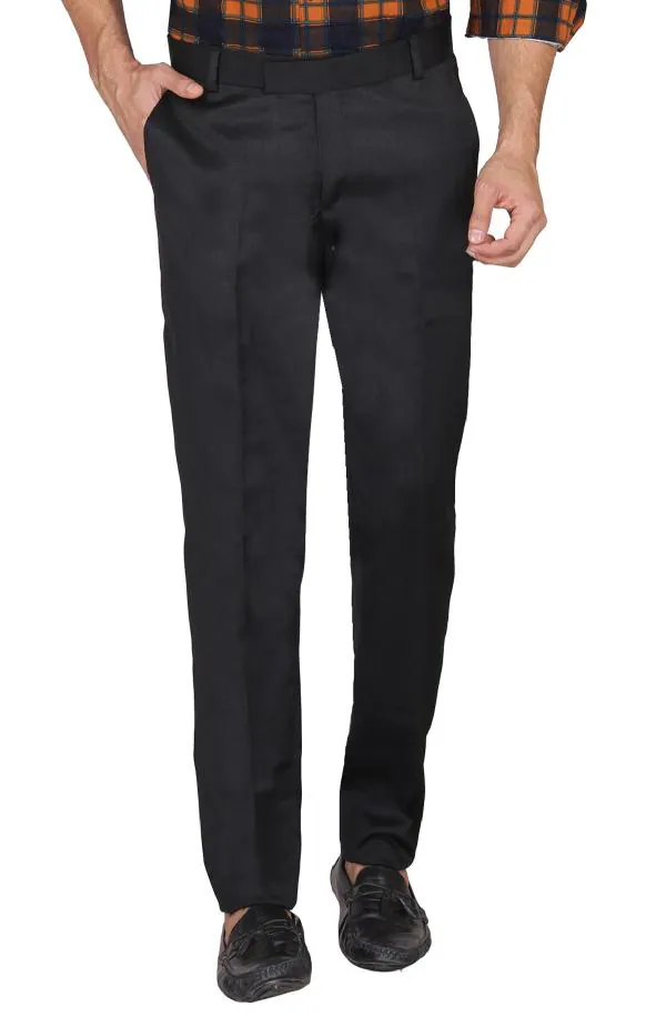 Villain Men's Formal Trousers - Slim Fit Formal Pants - Black - JioMart