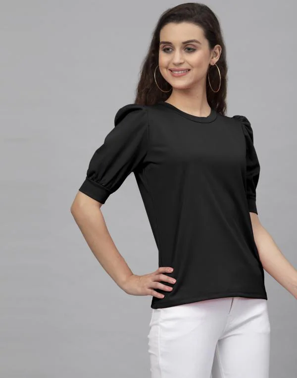 Selvia Women Black Solid Top | tops for women | tops | women tops - JioMart