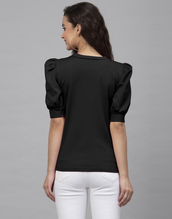 Selvia Women Black Solid Top | tops for women | tops | women tops - JioMart
