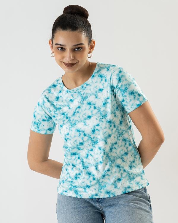 14 Fab Women Poly Cotton Fabric tie dye Sky Blue Color top For women ...