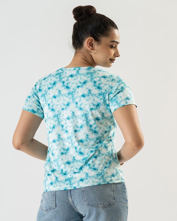 14 Fab Women Poly Cotton Fabric tie dye Sky Blue Color top For women ...