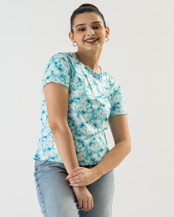 14 Fab Women Poly Cotton Fabric tie dye Sky Blue Color top For women ...