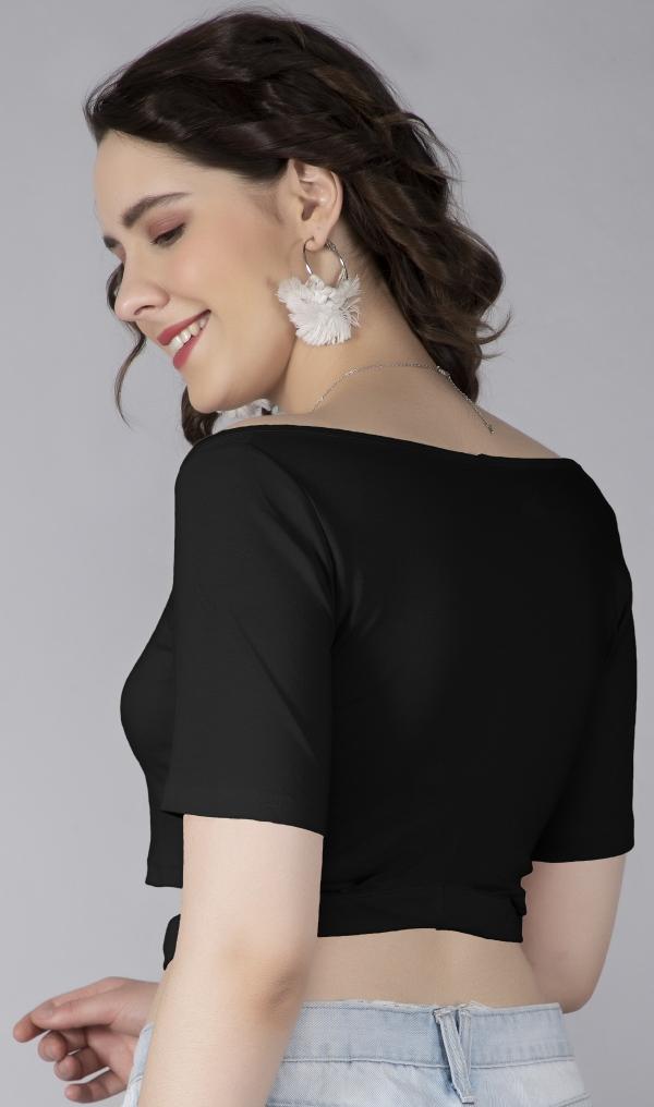 AD2CART VA4441 Womens wide square Neck half sleeve crop top - JioMart