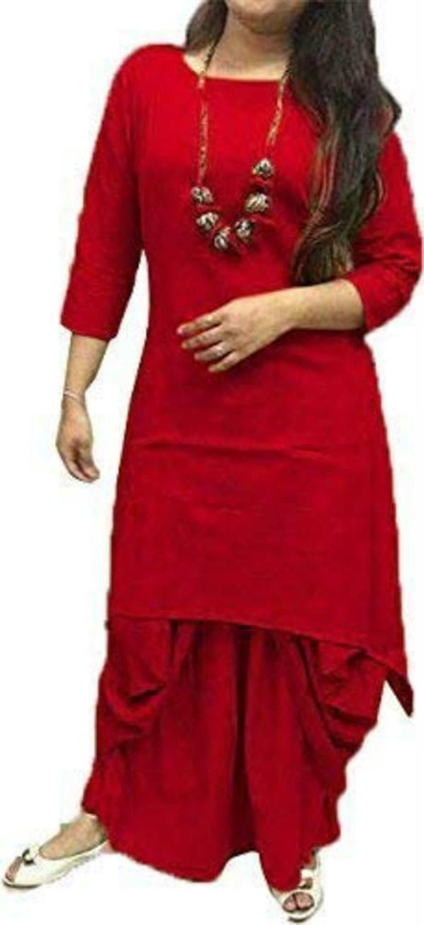Femeone Women Red Cotton Dhoti Kurta Set - JioMart