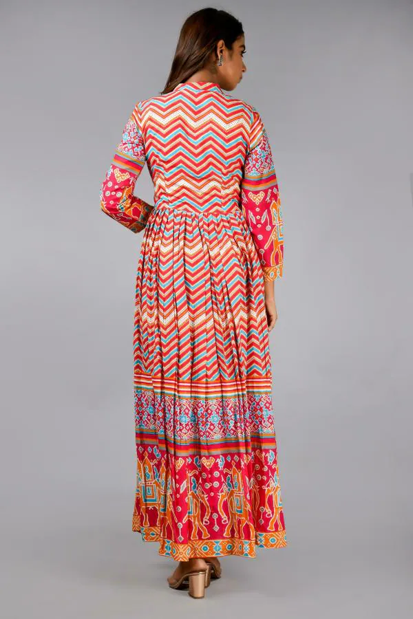 Fashion Dwar Girl Multicolor Printed Pure Cotton Kurta (S) - JioMart