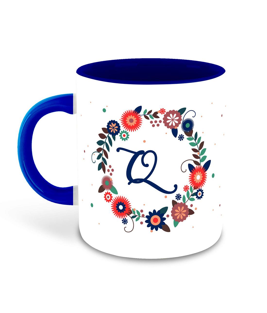 Coffee cup letter Q Teacup Coffee mug with alphabet letter Q Drink ...